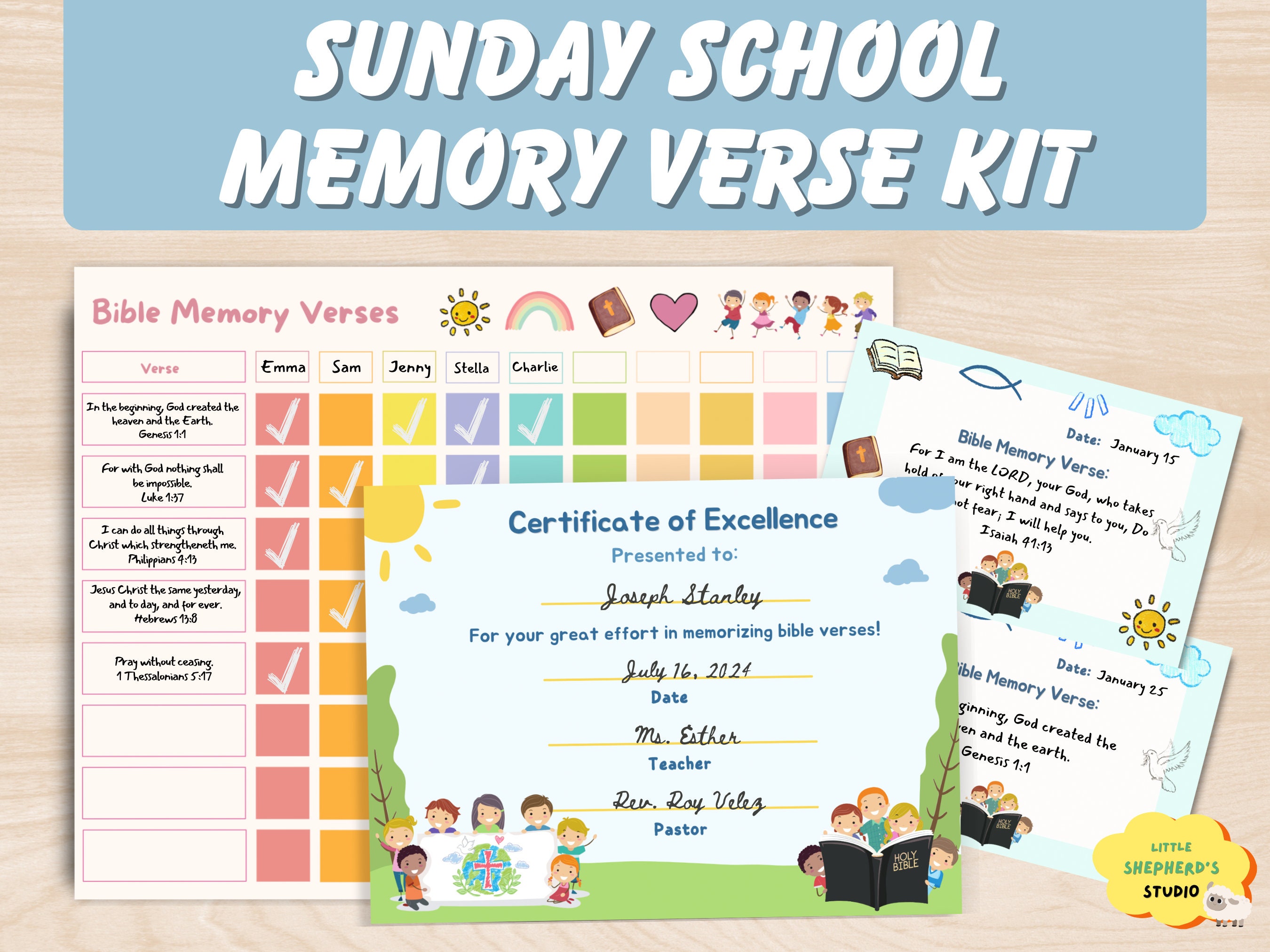 Sunday School Memory Verse Kit | Memory Verse Cards | Memory Verses for ...
