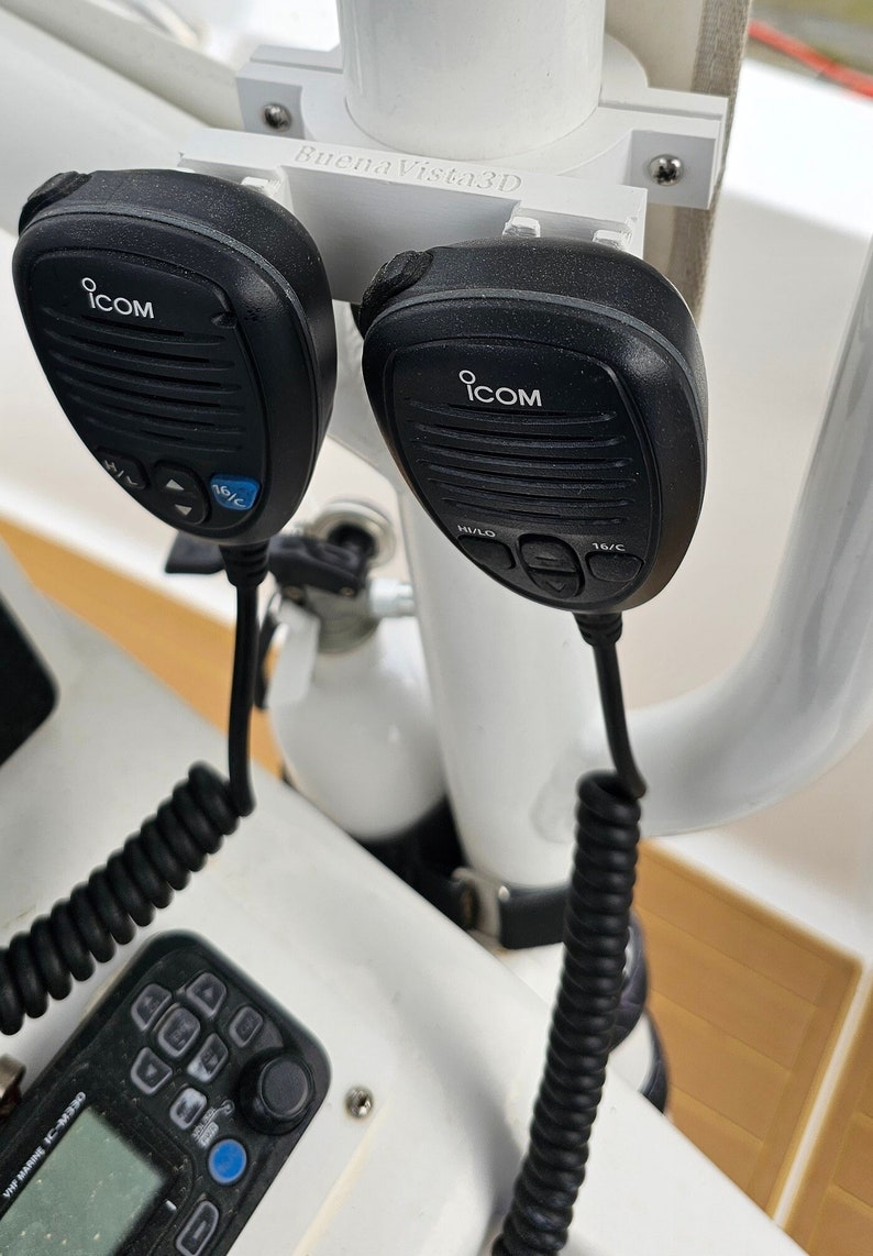 Marine Radio Single and Dual Mic Holder for Boats on Lake or Ocean ...