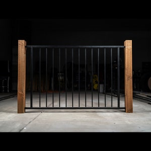 Rustic Wood and Metal Handrail - Etsy