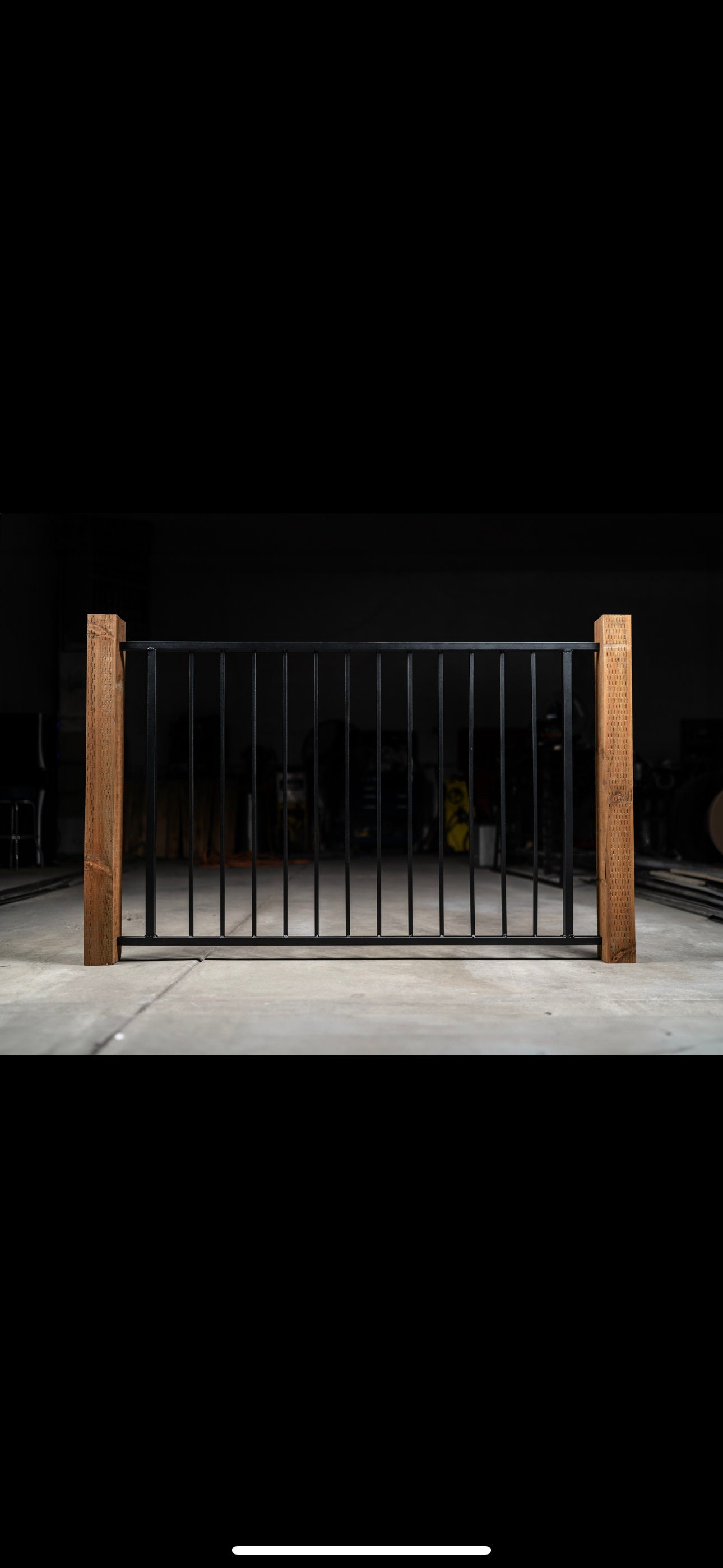 Rustic Wood and Metal Handrail - Etsy