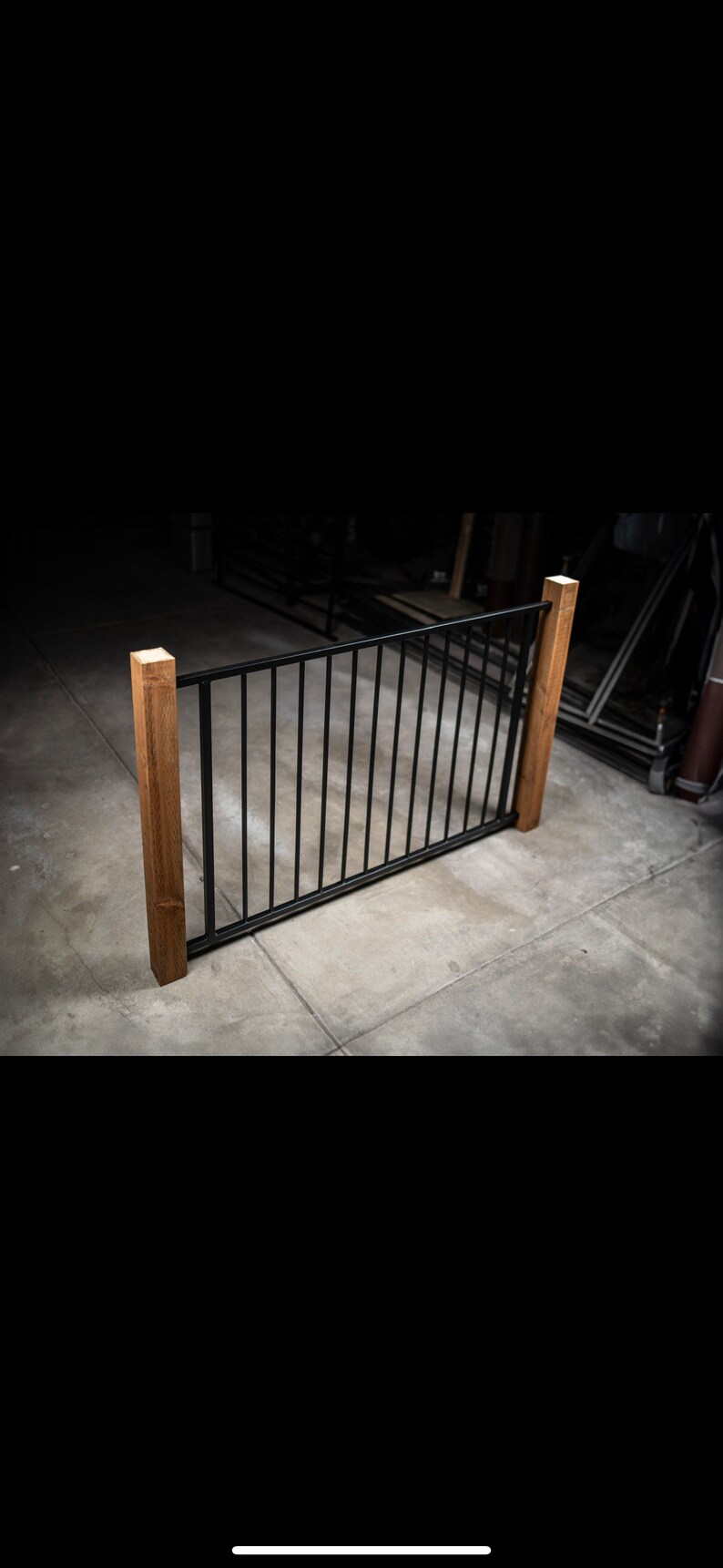 Rustic Wood and Metal Handrail - Etsy