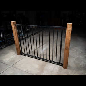 Rustic Wood and Metal Handrail - Etsy