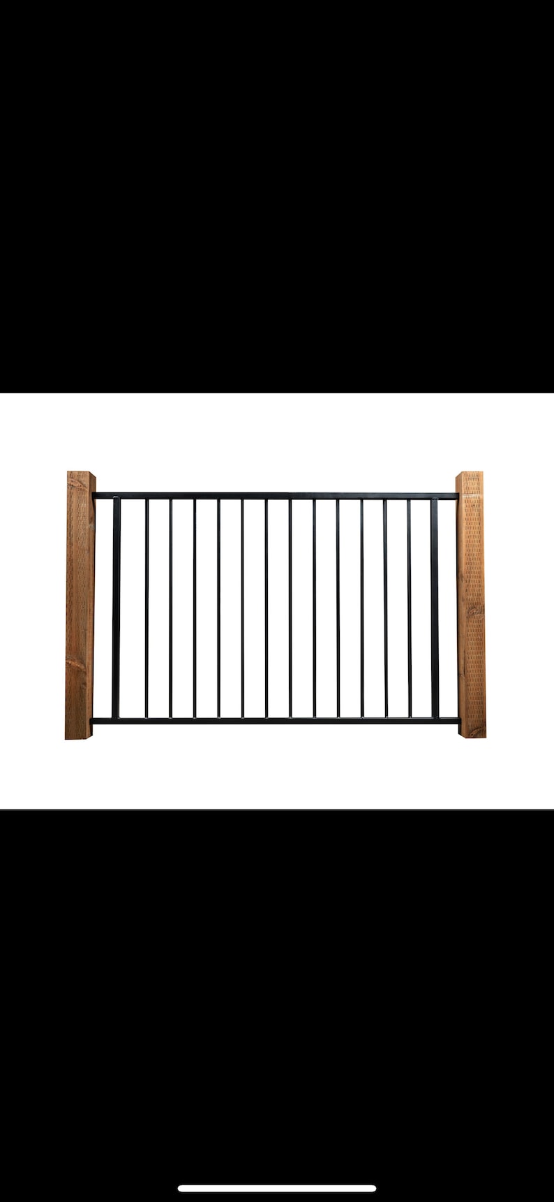 Rustic Wood and Metal Handrail - Etsy