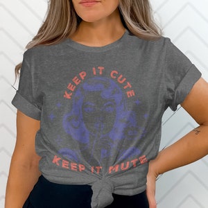 Keep It Cute or Keep It Mute T-shirt, Retro Style Graphic Tee, Vintage ...