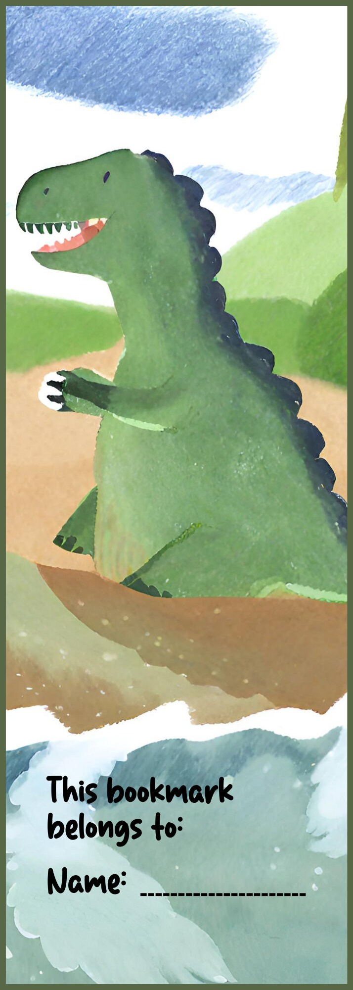 30 Children Printable Bookmarks Gifts for Children Dinosaurs Bookmark ...