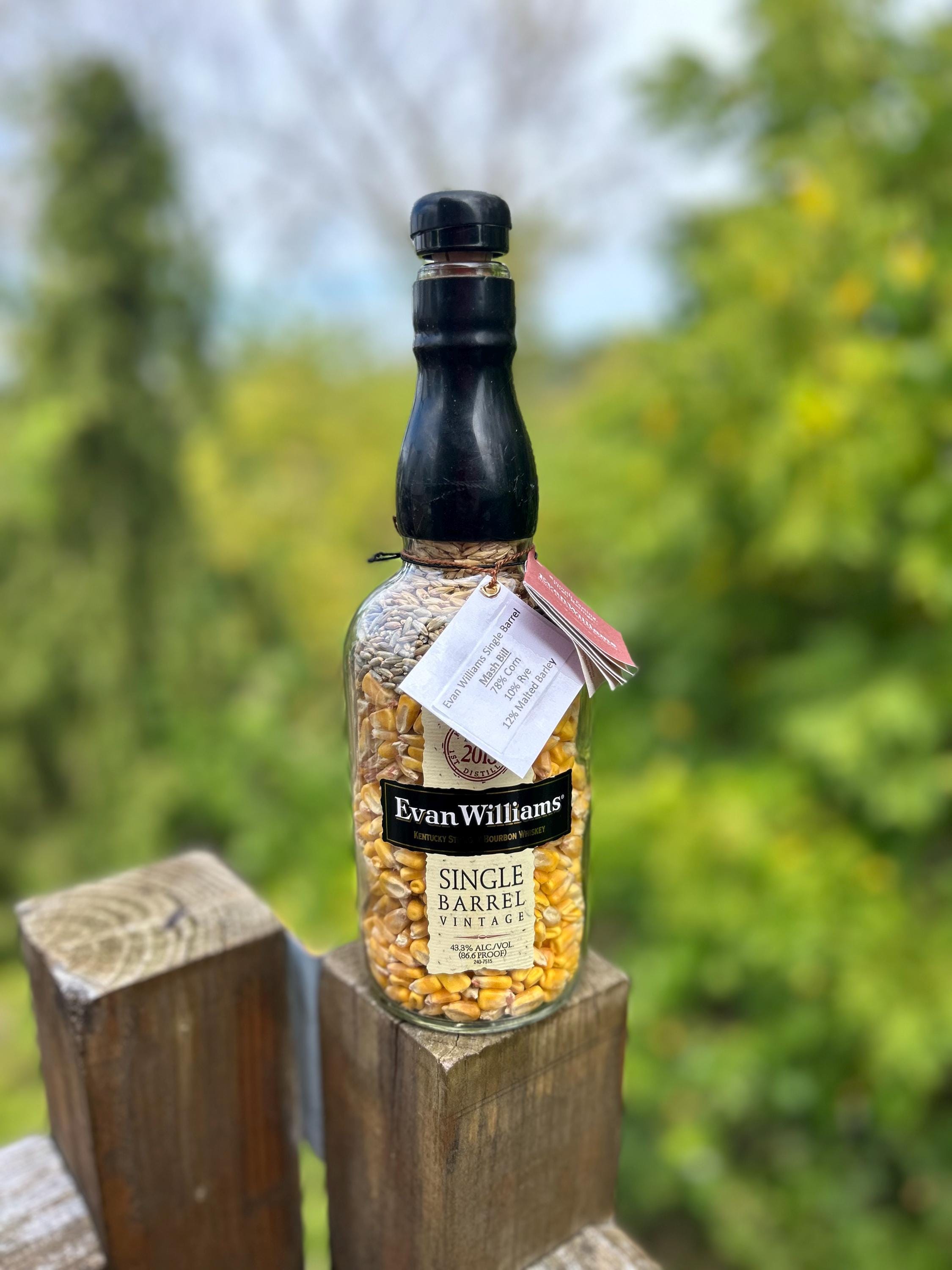 Evan Williams Single Barrel Mash Bill Visualization Bottle - Etsy