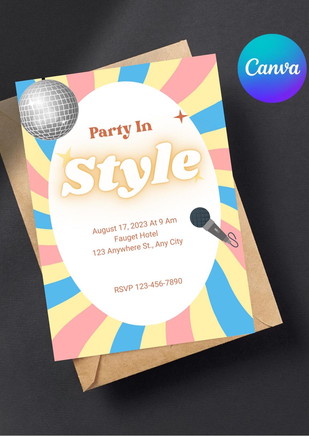Party in Style Birthday Invitation Template Instand Download Printable ...