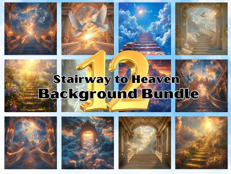 Heaven Bundle Images, 12 Editable Funeral Program Files, Celebration of ...