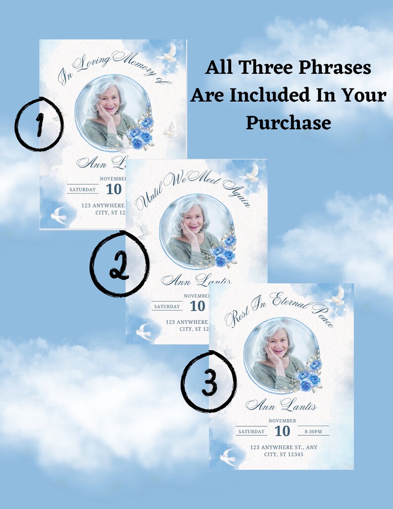 Editable Memorial Background Template, in Loving Memory File, Rest in ...