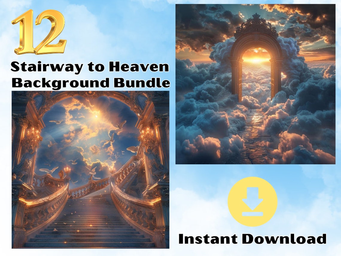 Heaven Bundle Images, 12 Editable Funeral Program Files, Celebration of ...