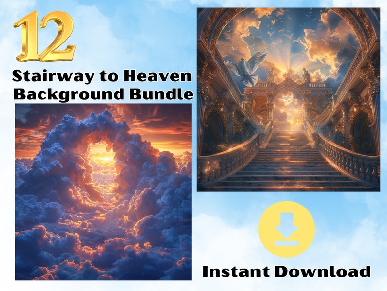 Heaven Bundle Images, 12 Editable Funeral Program Files, Celebration of ...