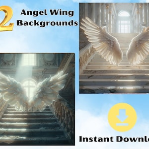Angel Wings 12 Image Bundle, Memorial Backgrounds for Loved Ones ...