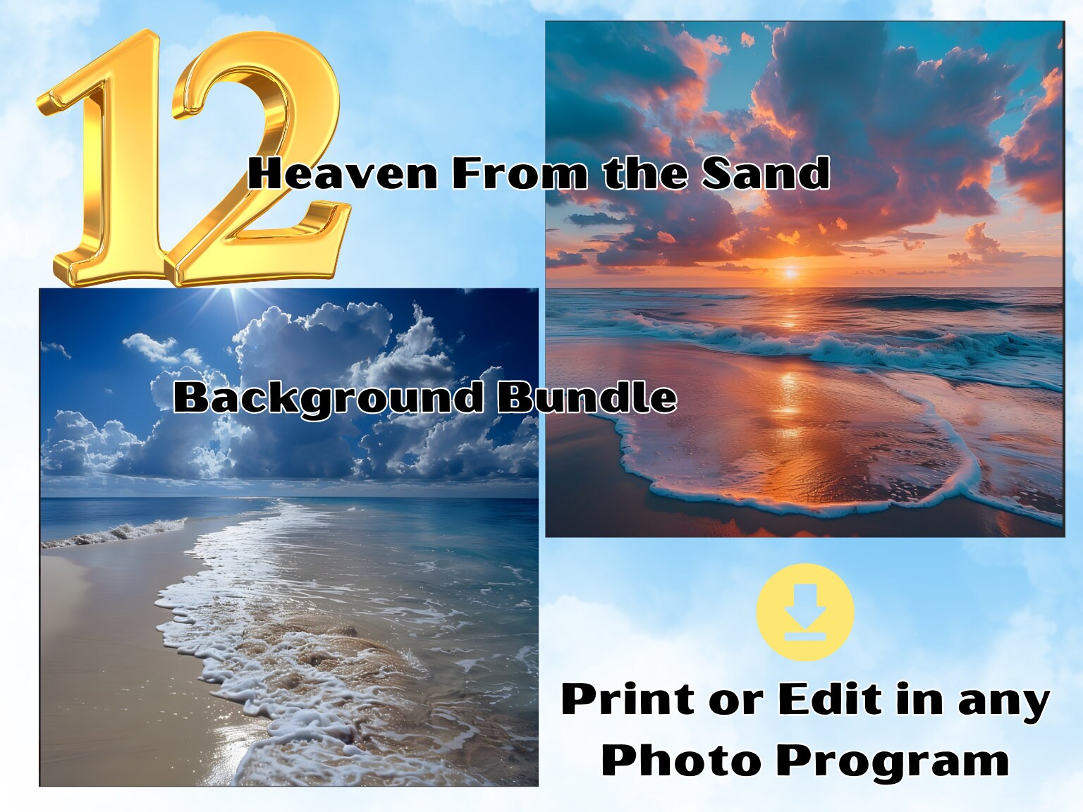 Heaven Bundle Images, 12 Editable Funeral Program Files, Celebration of ...