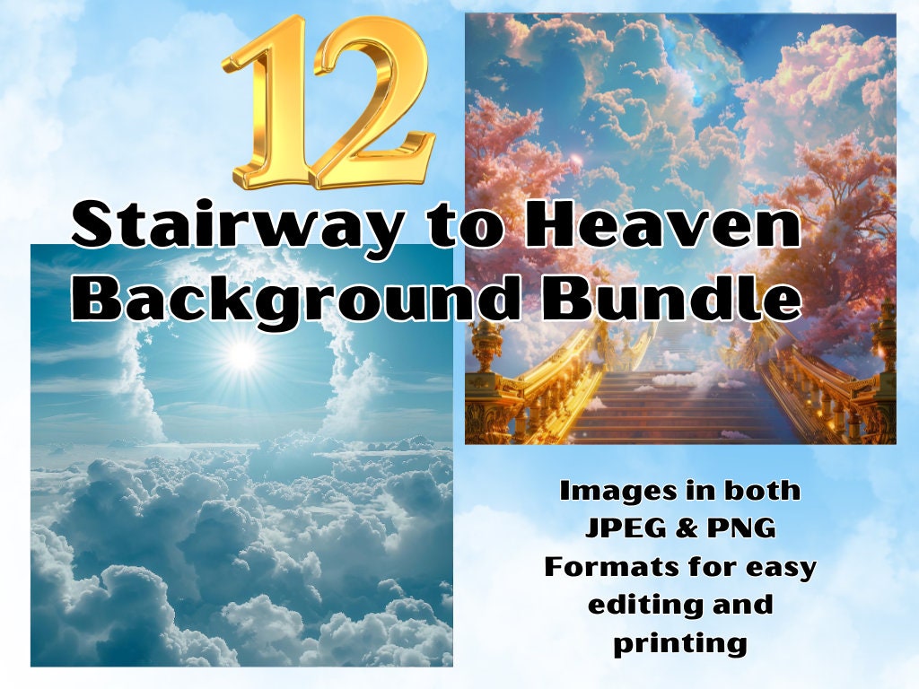 Heaven Bundle Images, 12 Editable Funeral Program Files, Celebration of ...