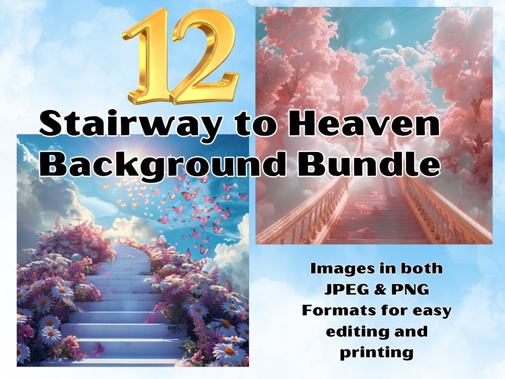 Heaven Bundle Images, 12 Editable Funeral Program Files, Celebration of ...