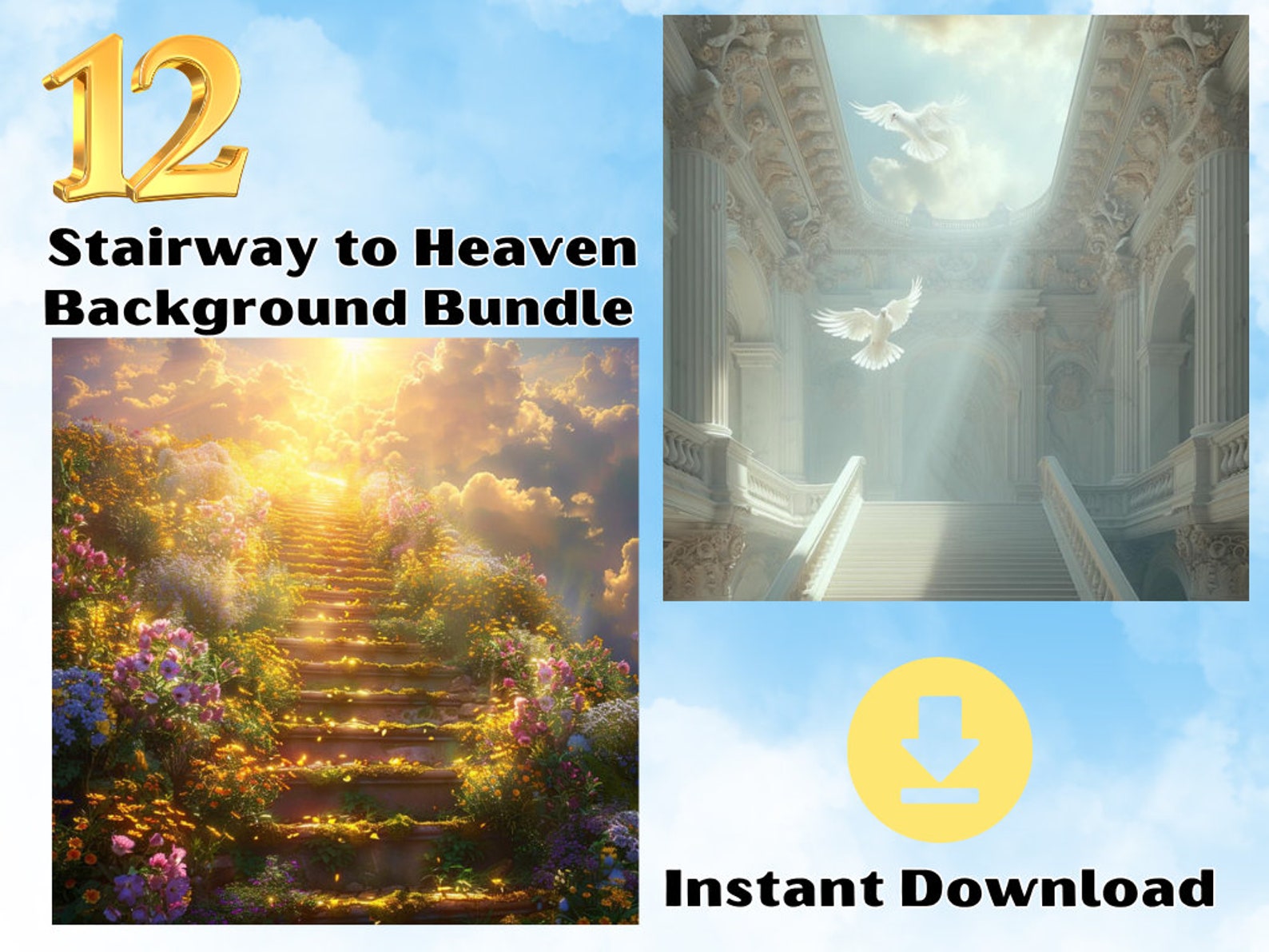 Heaven Bundle Images, 12 Editable Funeral Program Files, Celebration of ...