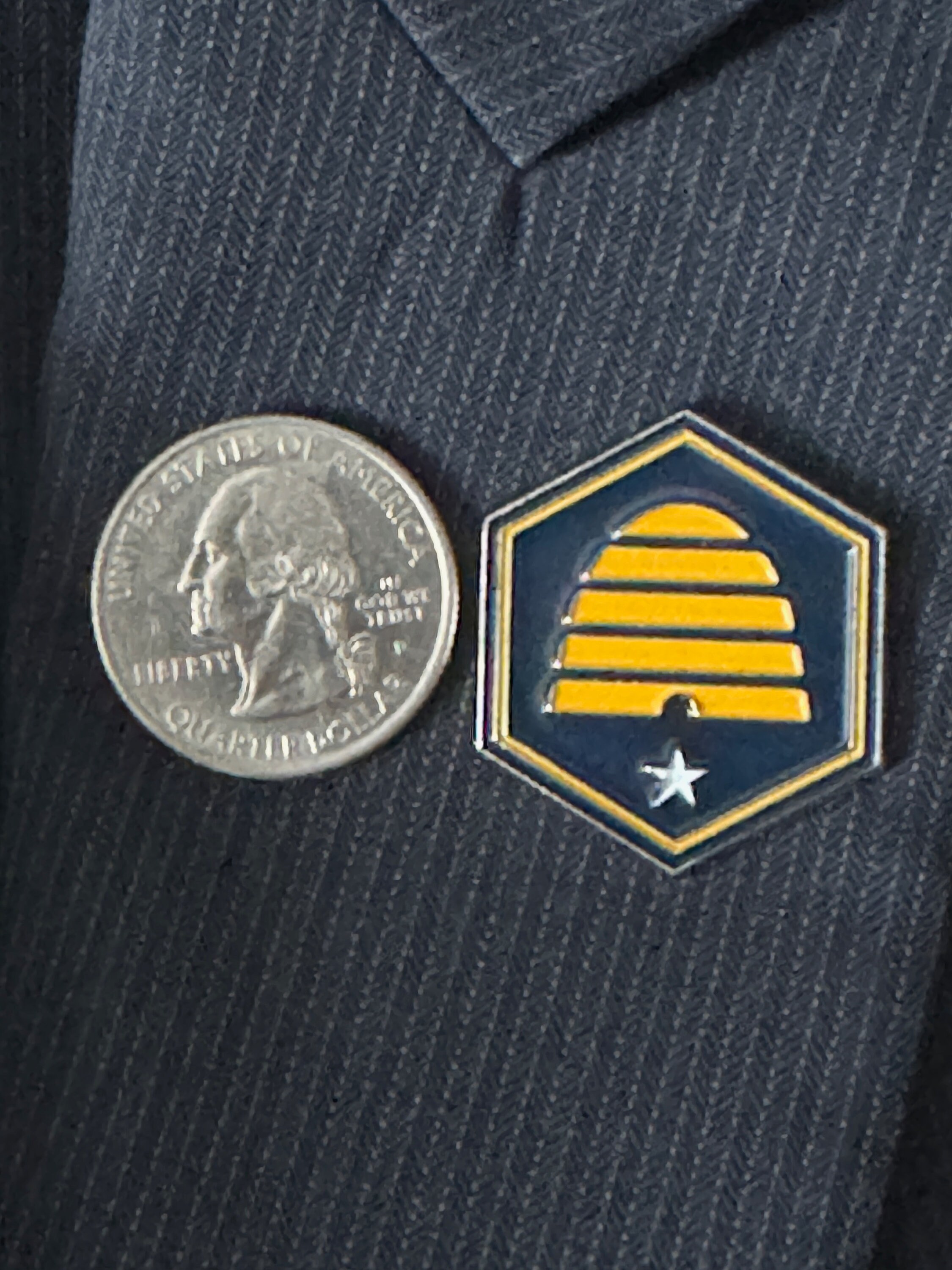 Utah Beehive Flag Hex Lapel Pin - Etsy