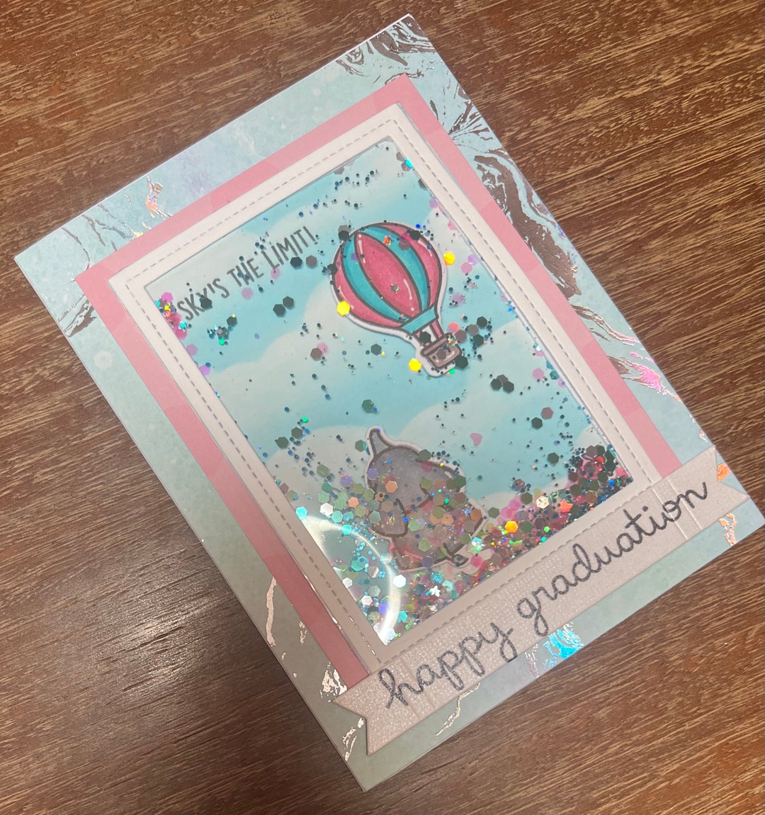 Shaker Sky's the Limit Graduation Card - Etsy