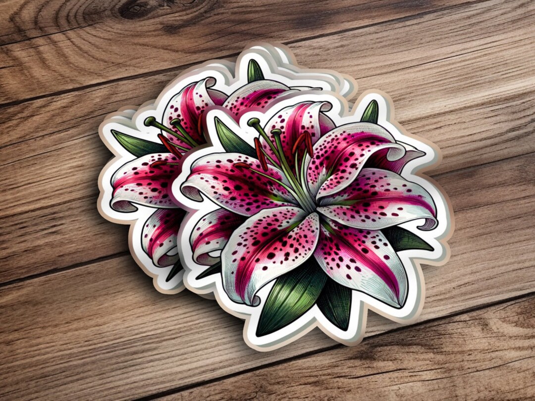 Stargazer Lily Vinyl Sticker: Waterproof Floral Decal - Etsy