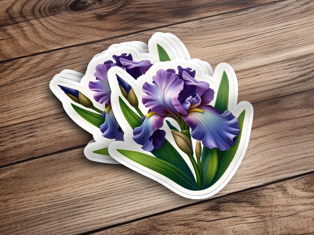 Iris Vinyl Sticker, Cute Stickers, Kawaii Stickers, Flower Sticker for ...