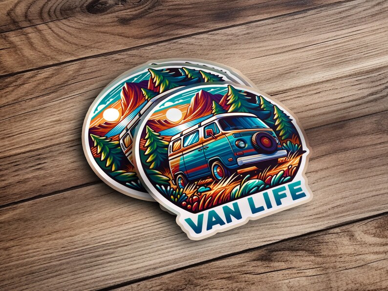 Vintage Van Life Sticker, Retro Camper Van Decal, Outdoor Adventure ...