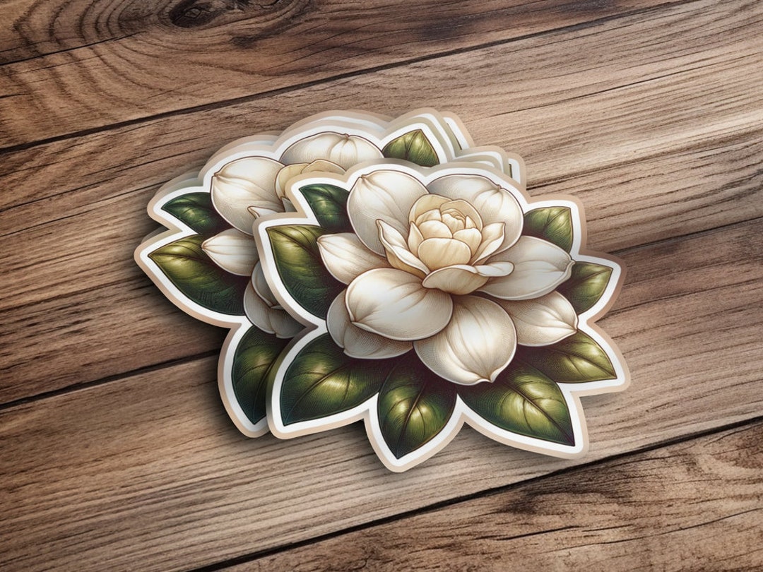 Gardenia Vinyl Sticker, Cute Stickers, Kawaii Stickers, Flower Sticker ...