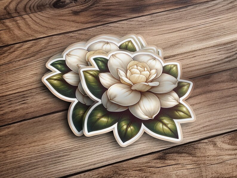 Gardenia Vinyl Sticker, Cute Stickers, Kawaii Stickers, Flower Sticker ...