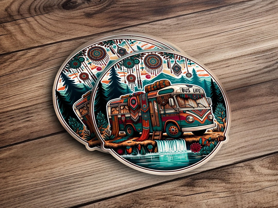 Vintage Bus Life Sticker, Waterproof Skoolie Decor, Adventure Vehicle ...