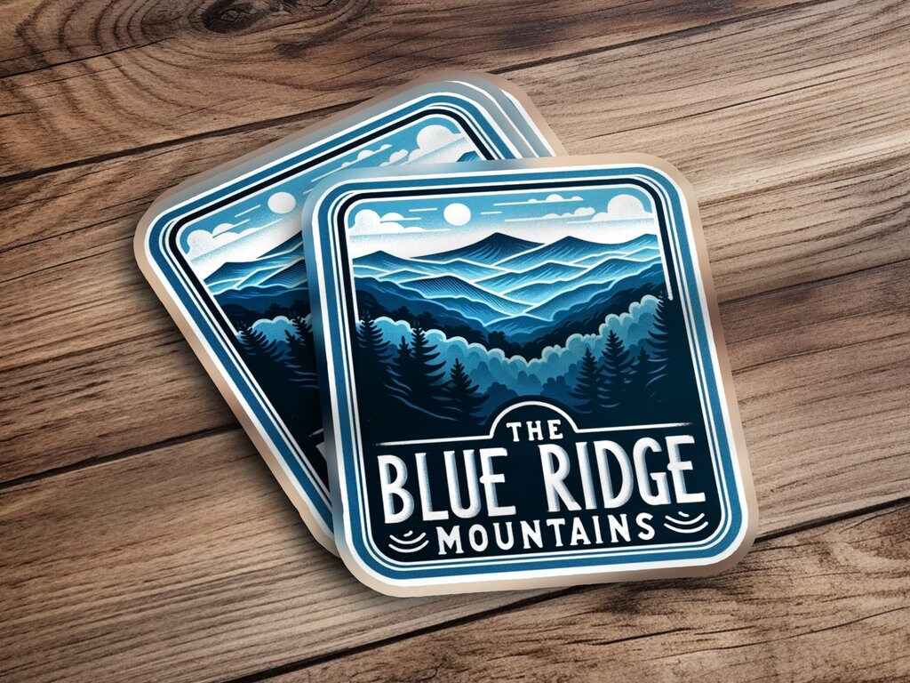 Blue Ridge Mountains Sticker: Nature Landscape Decal, Travel Emblem - Etsy