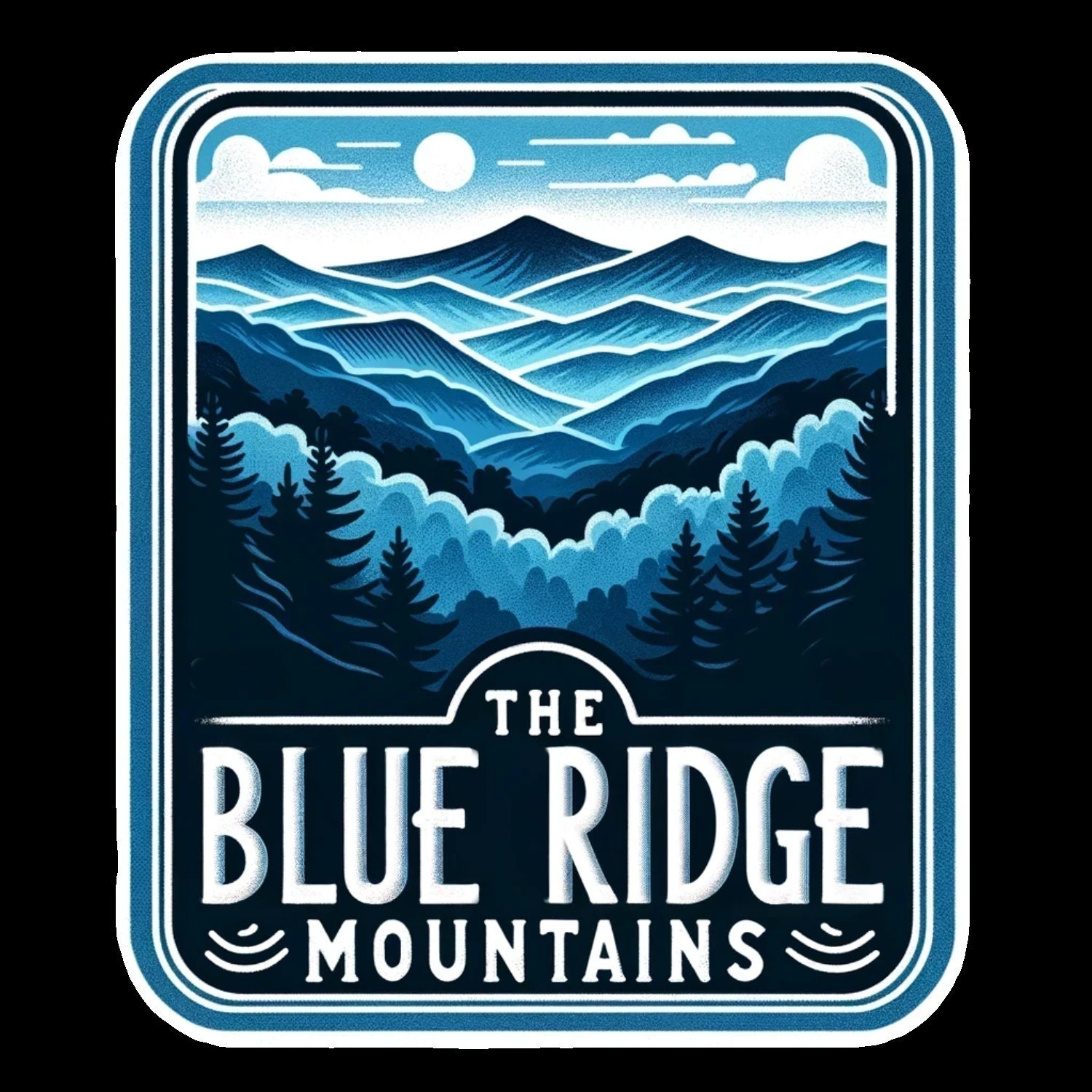 Blue Ridge Mountains Sticker: Nature Landscape Decal, Travel Emblem - Etsy