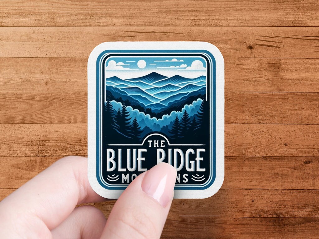 Blue Ridge Mountains Sticker: Nature Landscape Decal, Travel Emblem - Etsy