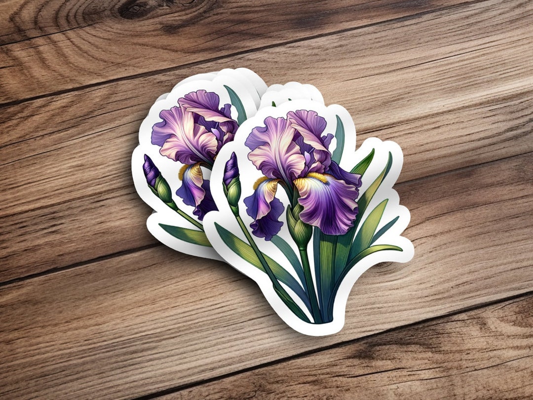 Iris Vinyl Sticker, Cute Stickers, Kawaii Stickers, Flower Sticker for ...