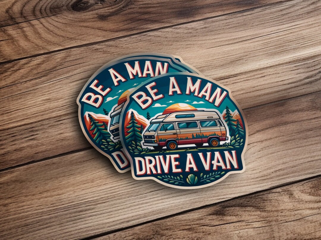 Vintage Camper Van Sticker, Retro Vanlife Decal, Water-resistant ...