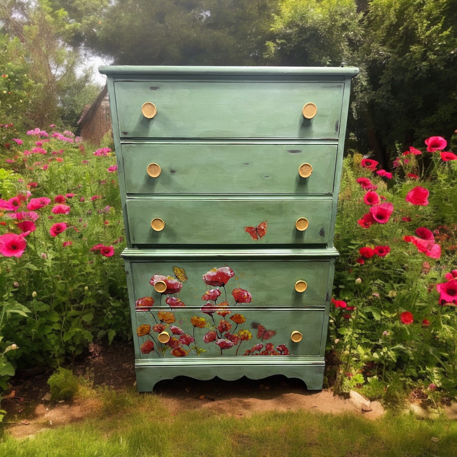 SOLD Staying Active for Photo Reference. Gorgeous Antique Hand Painted ...