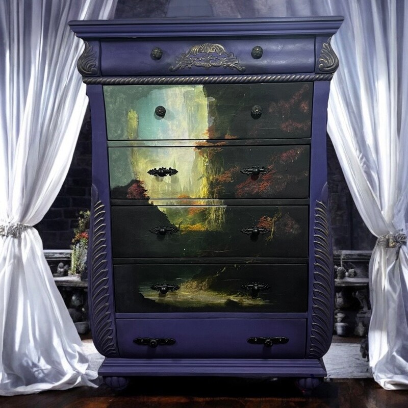 Purple Chest of Drawers - Etsy