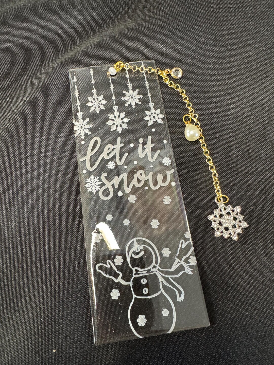 Let It Snow Charmed Bookmark, Winter Bookmark, Snowman Bookmark ...