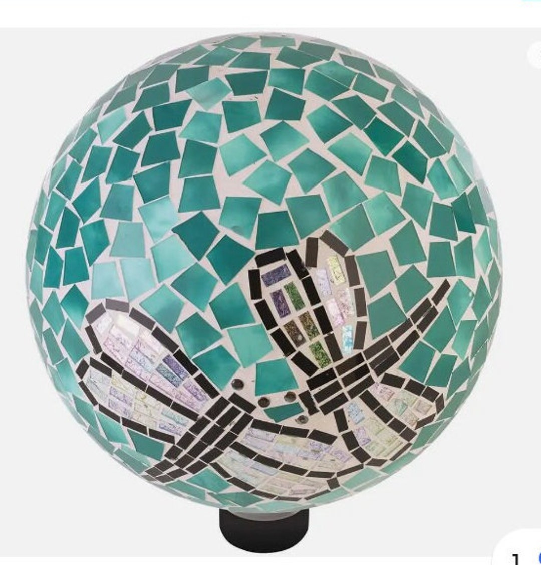 Light Blue Glass Shard Garden Ball - Etsy