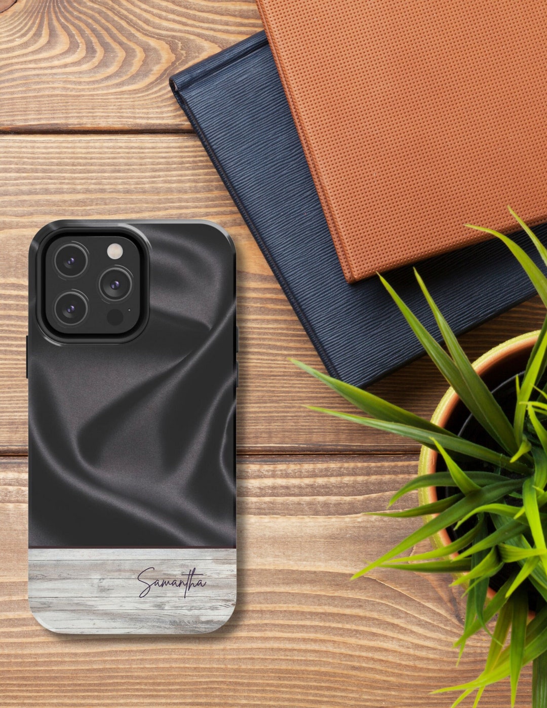 Black Satin iPhone Case: Personalized Protective Phone Casing - Etsy