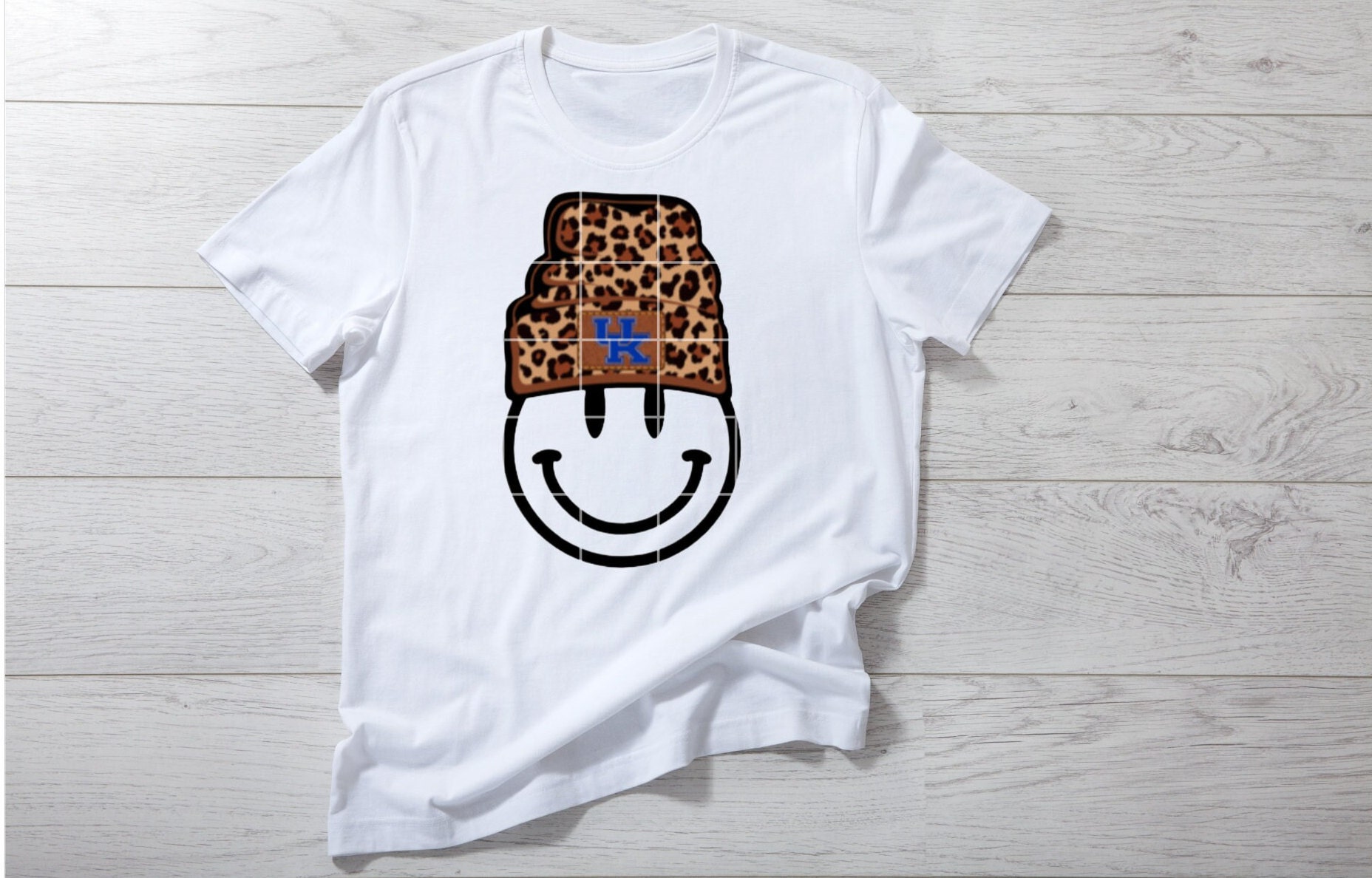 2 UK Kentucky Leopard Print Smiley Face Beanie PNG Files - Etsy
