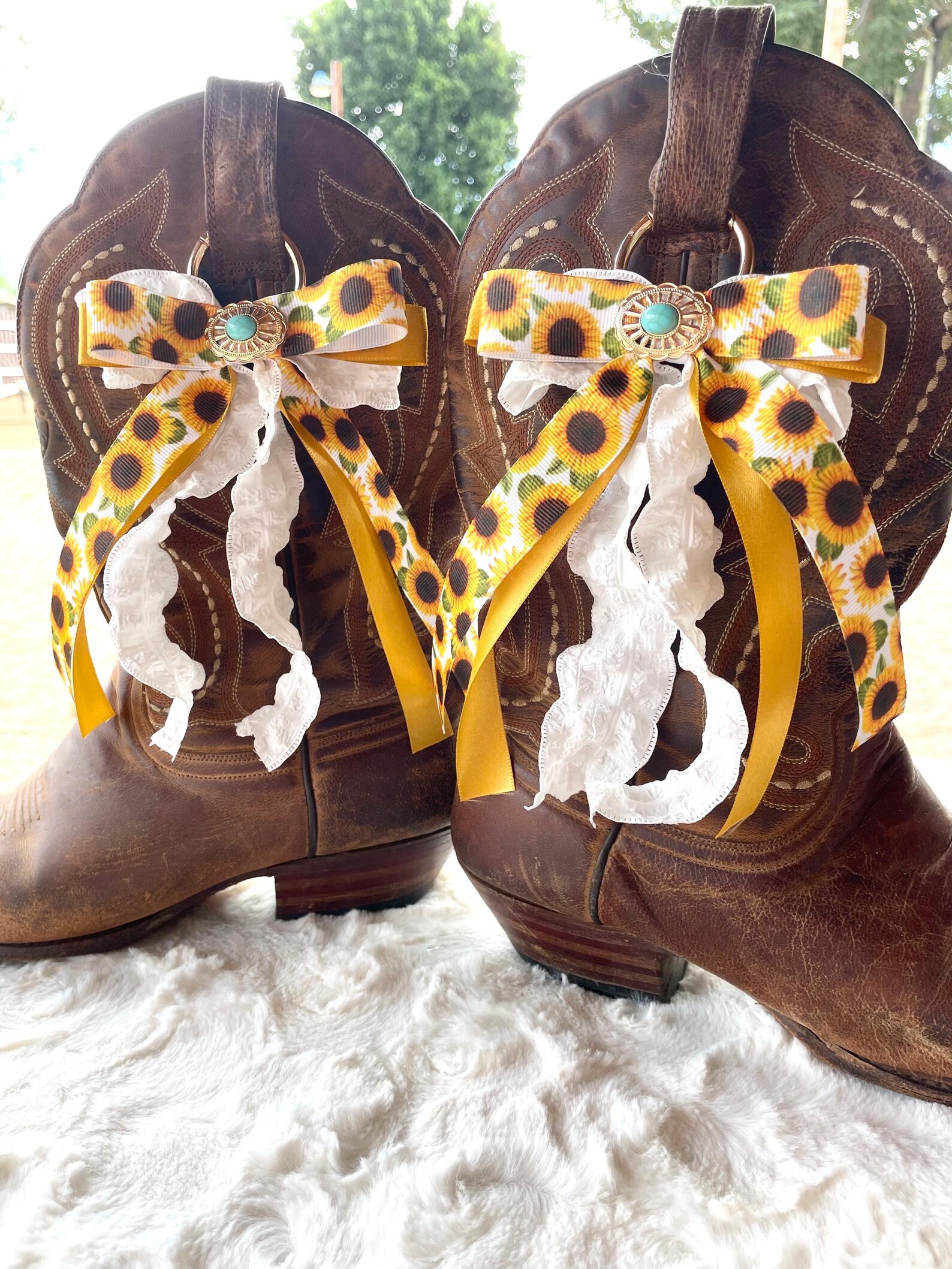 Handcrafted Boot Bows, Cowgirl Boots Accessory, Rodeo Ribbon and Lace ...