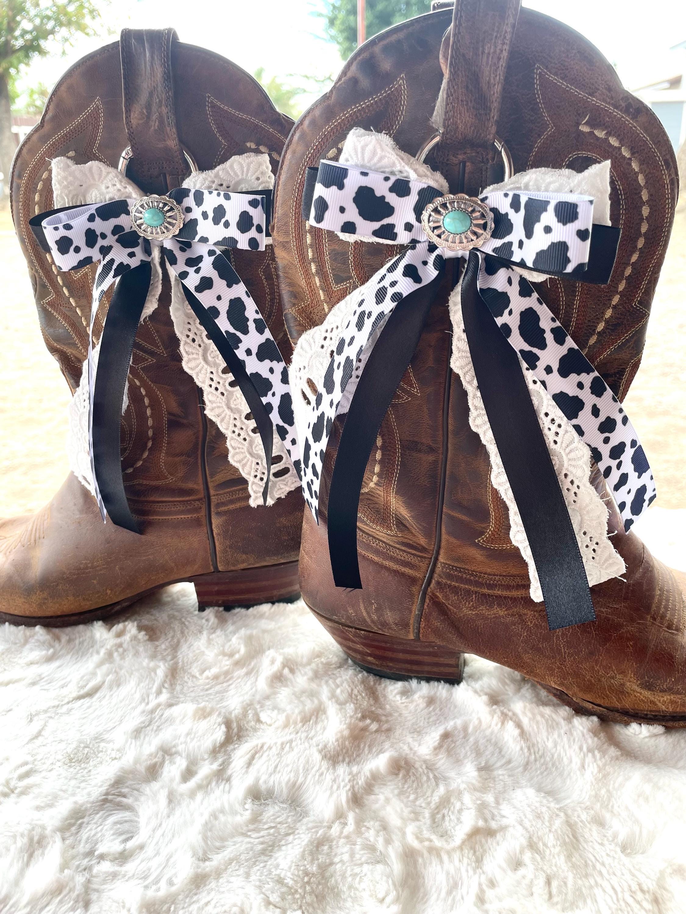 Handcrafted Boot Bows, Cowgirl Boots Accessory, Rodeo Ribbon and Lace ...