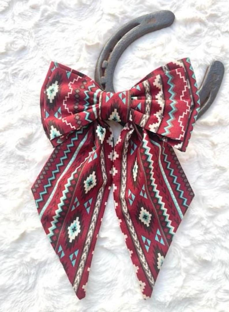 Ranchy Hair Bows, Aztec Print, Brown Cowprint Bow, Hair Accessory ...