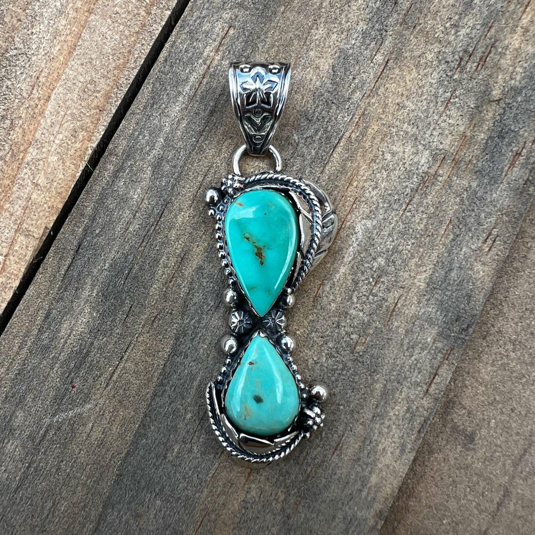 Authentic Turquoise Cluster Pendant - Etsy