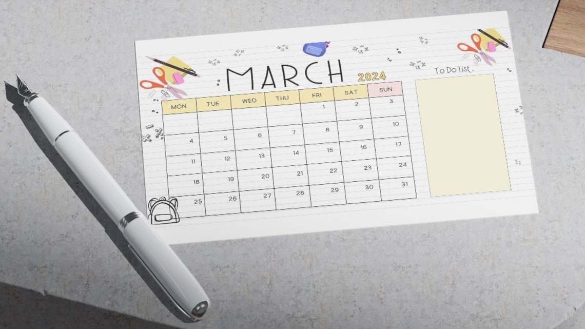 2024 Doodle Calendar, 2024 Digital Calendar, 2024 Wall Calendar, 2024 ...