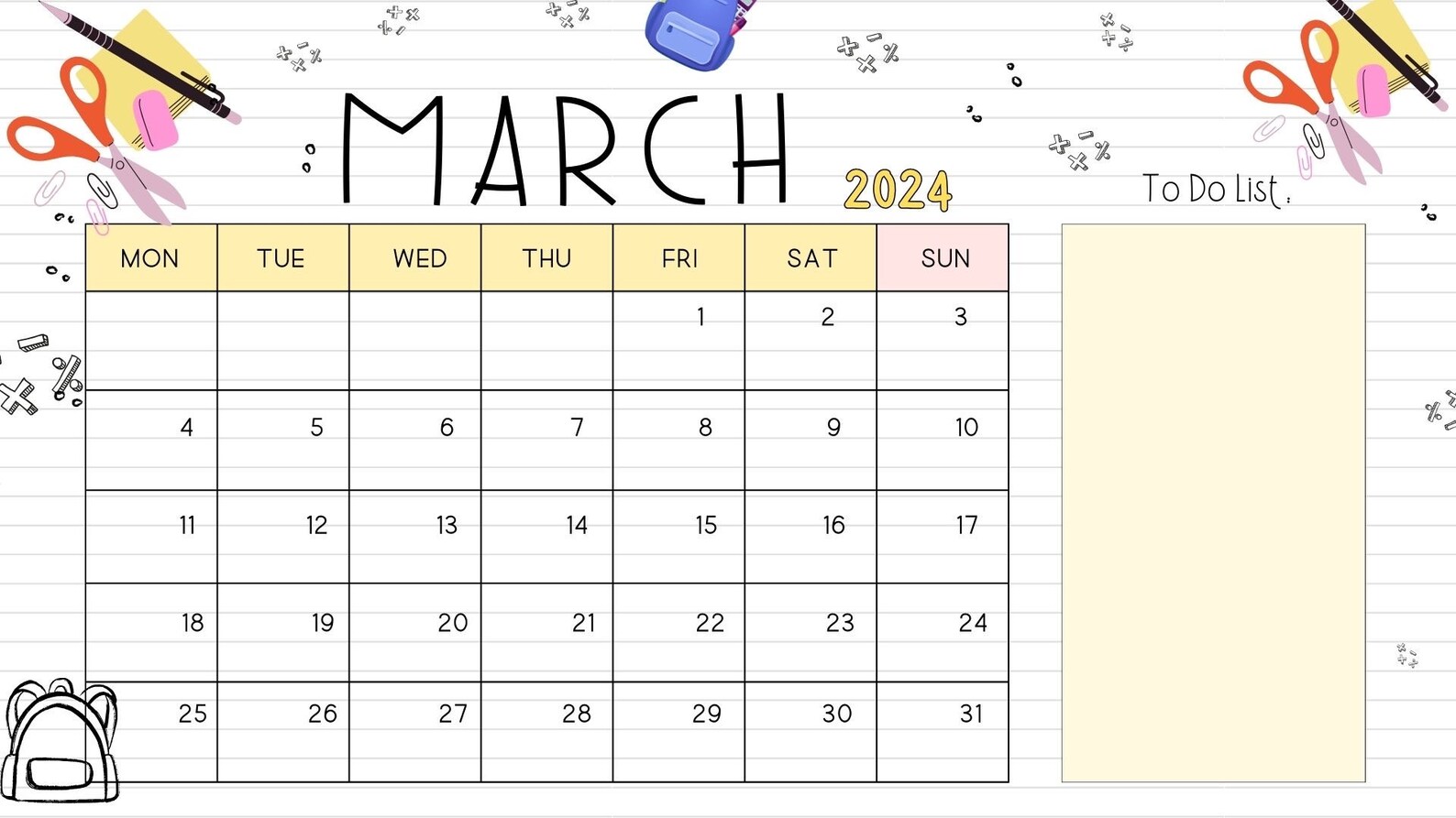 2024 Doodle Calendar, 2024 Digital Calendar, 2024 Wall Calendar, 2024 ...