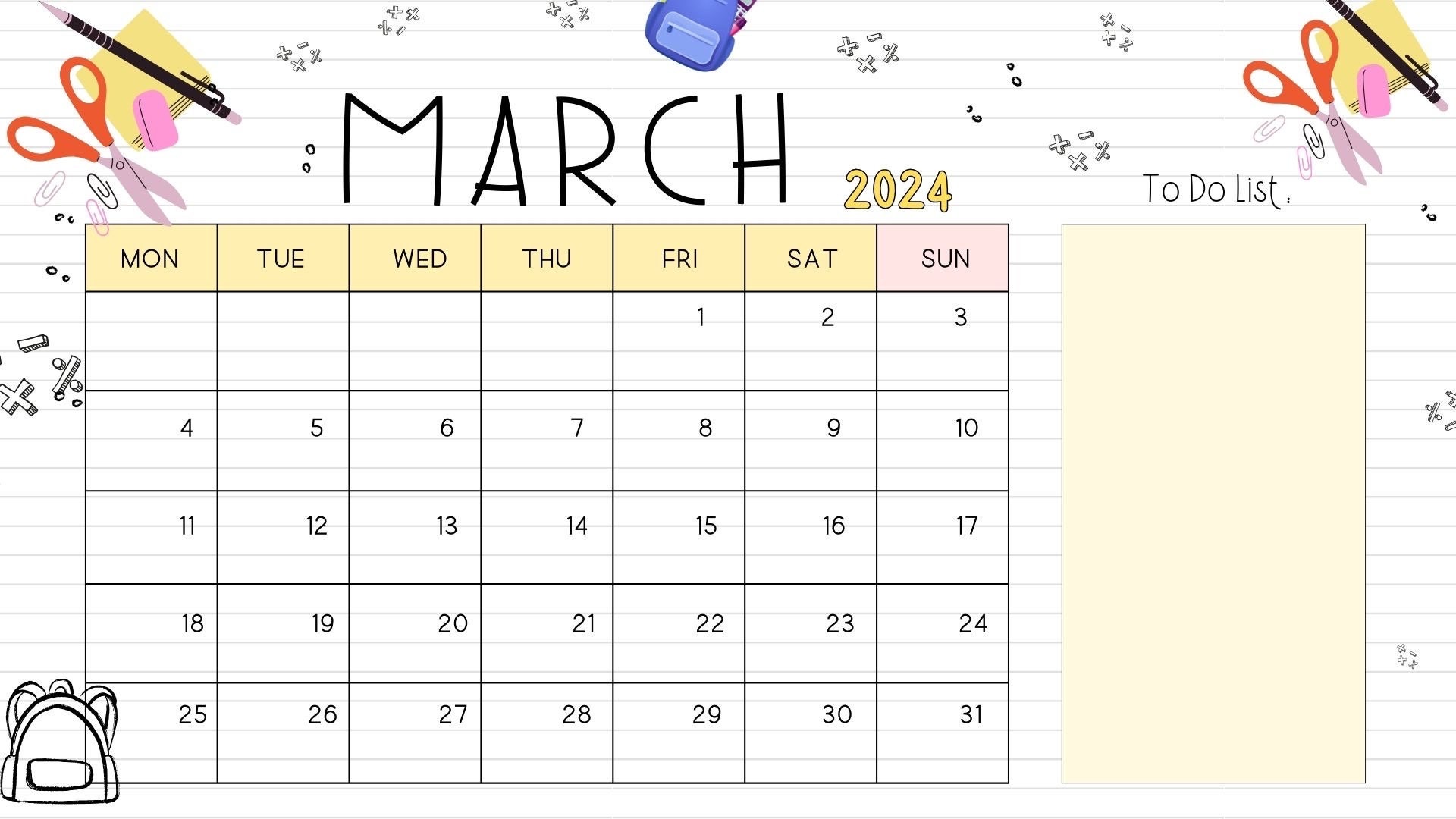 2024 Doodle Calendar, 2024 Digital Calendar, 2024 Wall Calendar, 2024 ...