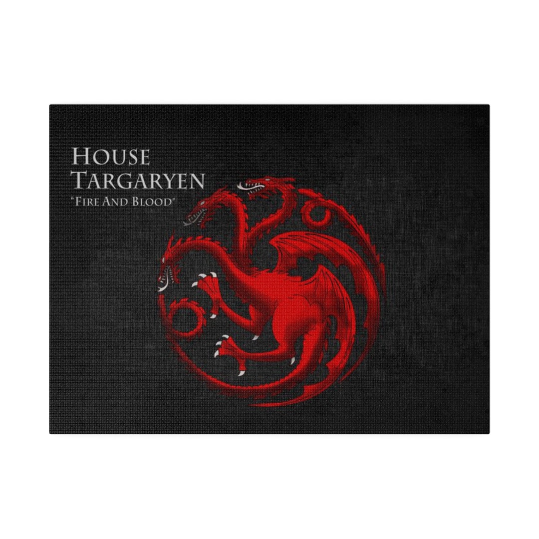Game of Thrones, House Targaryen, Dragons, Fire and Blood Matte Canvas ...