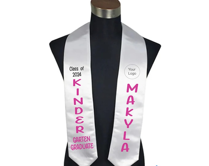 Custom Child Graduation Stole for Pre-k and Kindergarten, Class of 2024 ...