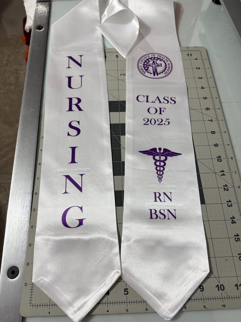 Custom Nursing Graduation Stole: Personalized Satin Sash - Etsy
