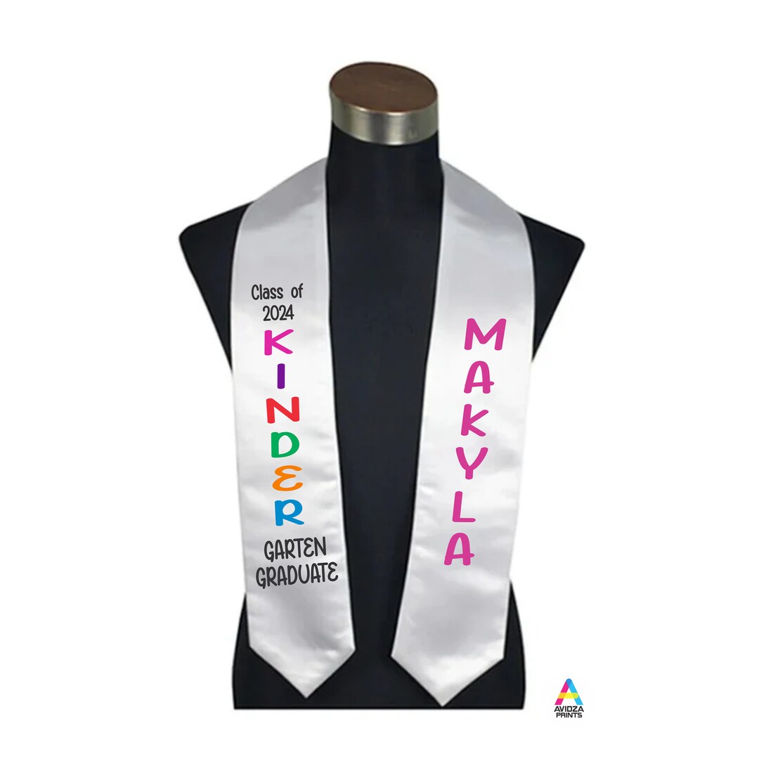 Custom Kindergarten Graduation Stole: Personalized Satin Sash - Etsy